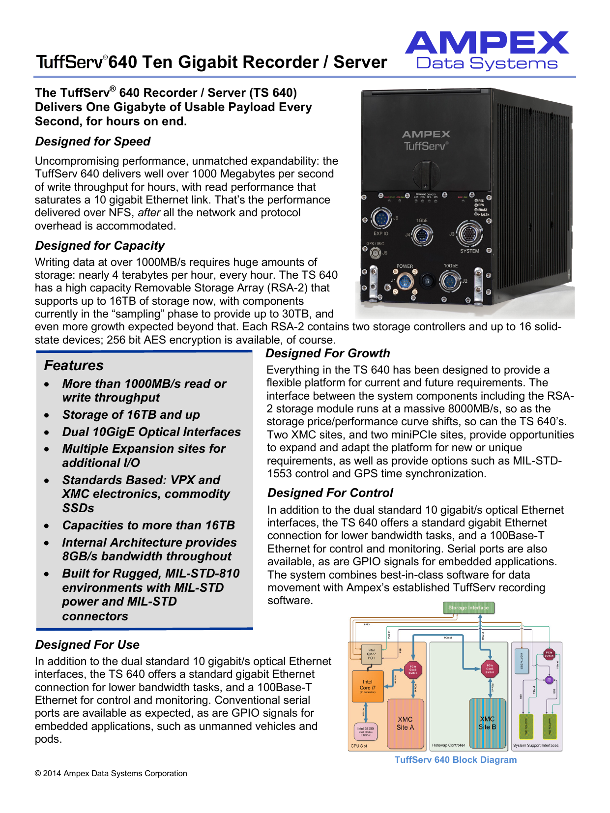 TuffServ640 Ten Gigabit Recorder/Server（アンペックス・ジャパン株式会社）のカタログ無料ダウンロード ...