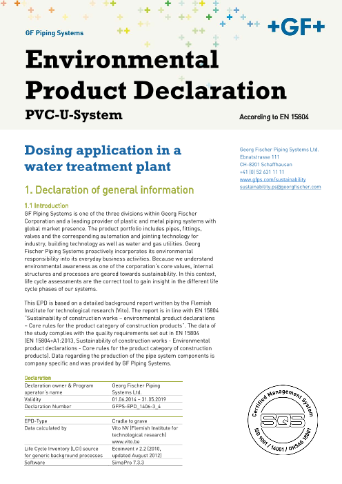 Environmental Product Declaration:PVC-U System（ジョージフィッシャー株式会社）のカタログ無料 ...