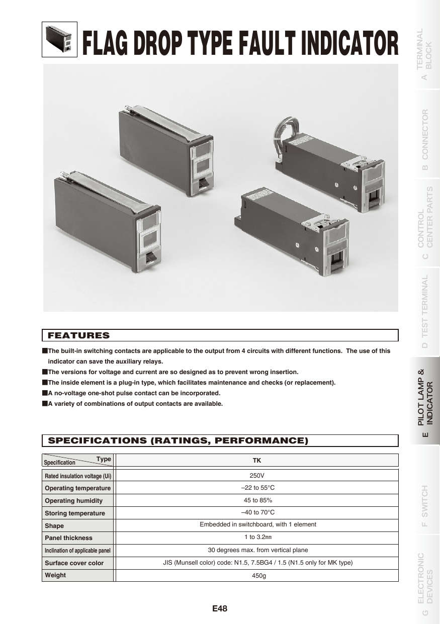 FLAG DROP TYPE FAULT INDICATOR TK TYPE（FUJI ELECTRIC INDUSTRY CO., LTD ...