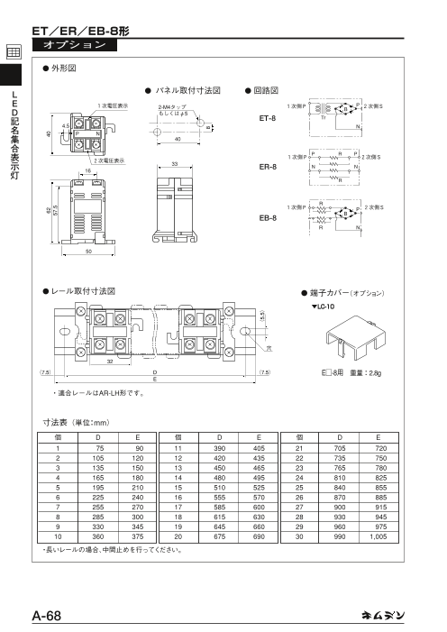【キムデン】LED記名集合表示灯 別置式アダプタ ET／ER／EB-8形（キムラ電機株式会社）のカタログ無料ダウンロード | Apérza ...