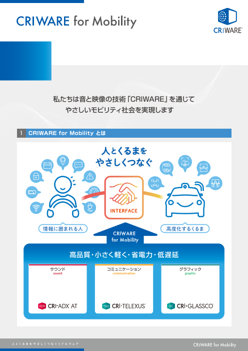 CRIWARE for Moblity（株式会社CRI・ミドルウェア）のカタログ無料ダウンロード | Apérza Catalog（アペルザ ...