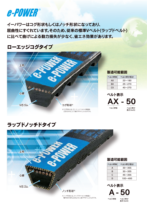 e-POWER® & ULTRA e-POWER®（三ツ星ベルト株式会社）のカタログ無料ダウンロード | Apérza Catalog（アペルザカタログ） | ものづくり産業向けカタログサイト