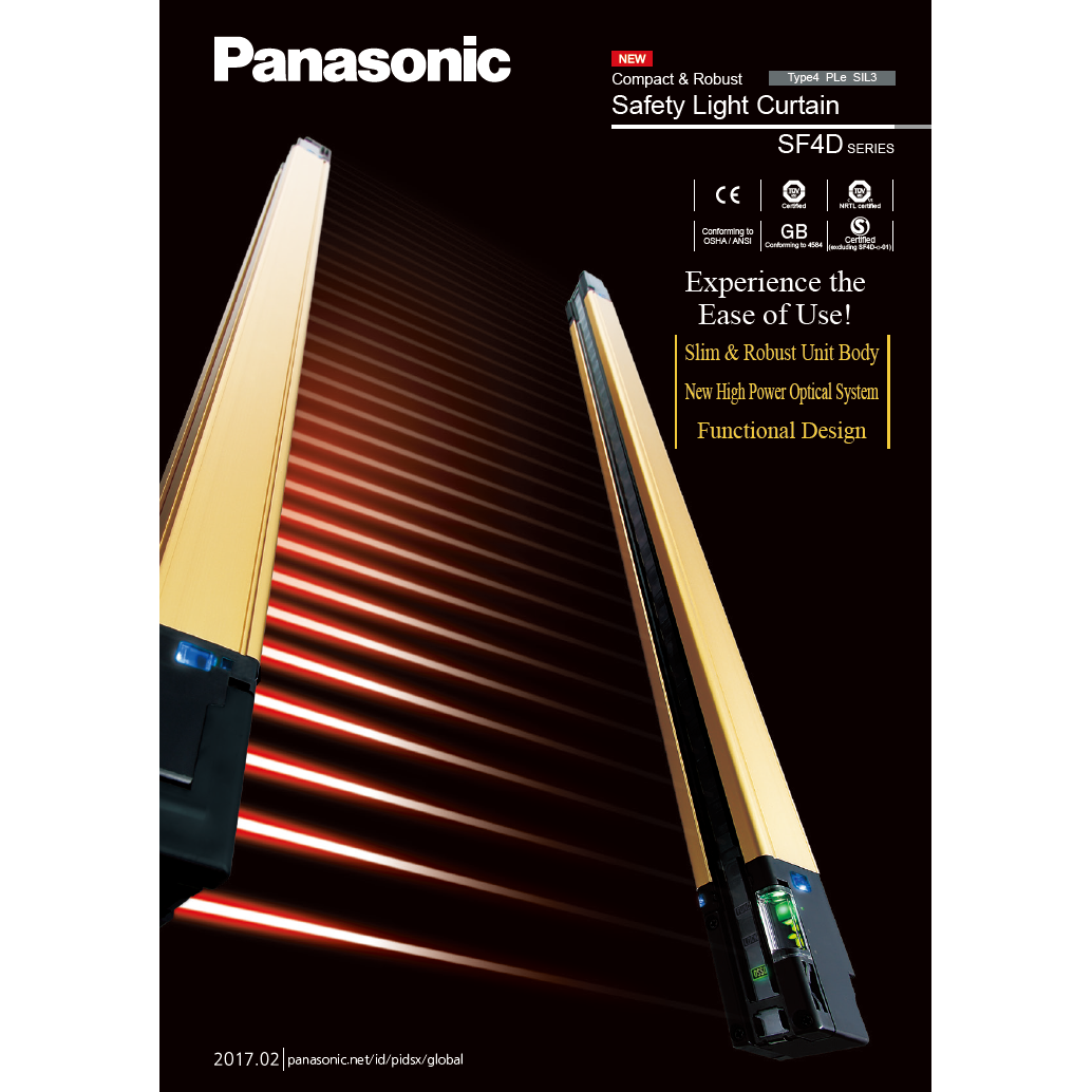 Compact & Robust Safety Light Curtain [Type 4 PLe SIL3] SF4D（Panasonic Industrial Devices SUNX ...
