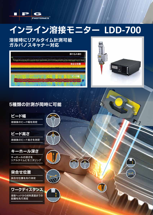 【溶接プロセスのリアルタイム直接モニタリング】インライン溶接モニター LDD-700｜IPGフォトニクスジャパン（IPGフォトニクスジャパン ...