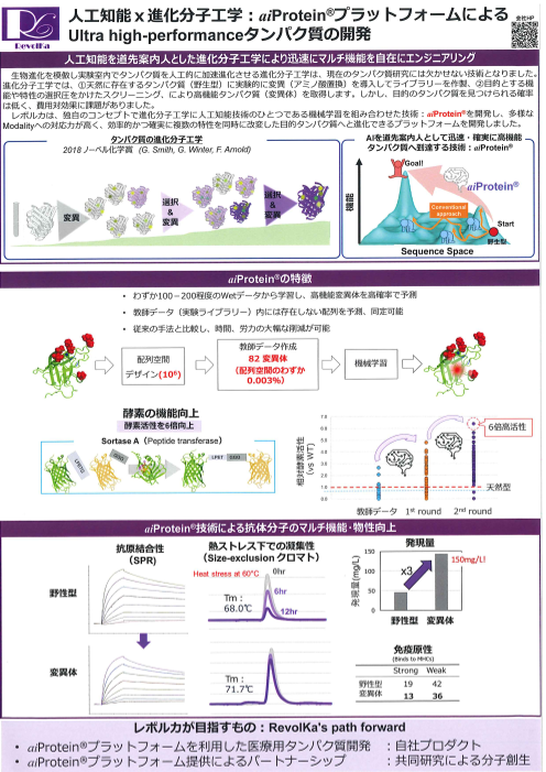人工知能×進化分子工学：aiProtein(R)プラットフォームによるUltra high-performanceタンパク質の開発（株式会社レ ...