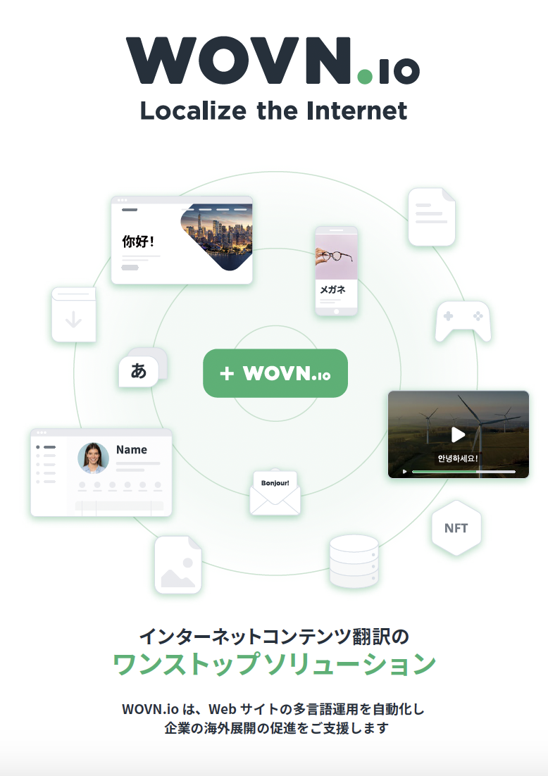 インターネットコンテンツ翻訳のワンストップソリューション WOVN.io は、Web サイトの多言語運用を自動化し 企業の海外展開の促進をご支援します（Wovn Technologies ...